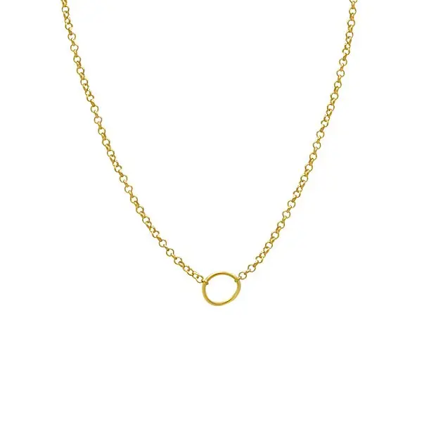 TORY LONG Circle Pendant Necklace - Gold