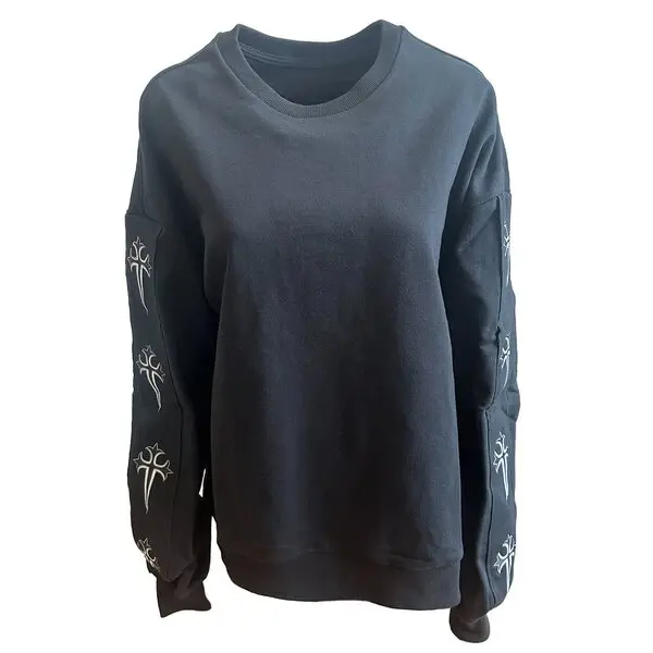 GALLERIADELE Dagger Embroidered Crewneck Sweatshirt