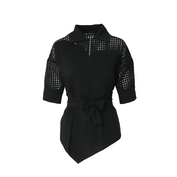 LARISA DRAGNA Trio Cotton Shirt With Voile Insert