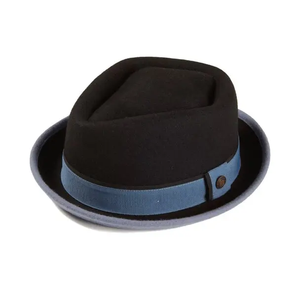 DASMARCA HATS Edward Porkpie Hat - Black/blue