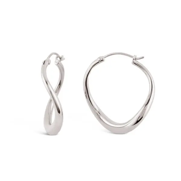 DINNY HALL Wave Small Hoop Earrings - Silver