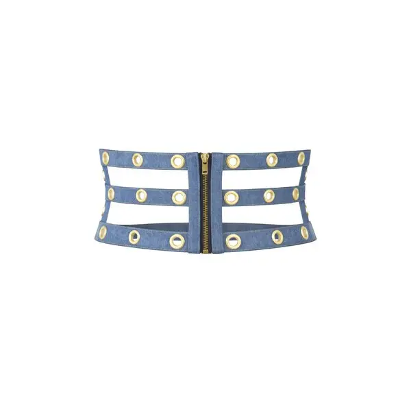 MAUI X LOLITA Nova Denim Grommet Corset Belt - Blue