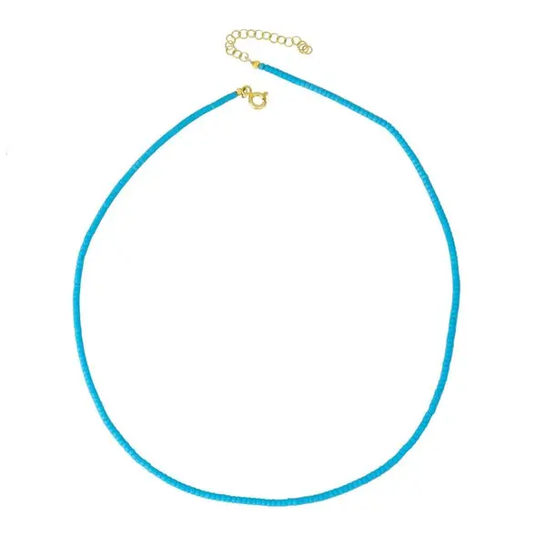 SPERO LONDON 925 Sterling Silver Turquoise Necklace - Gold/blue