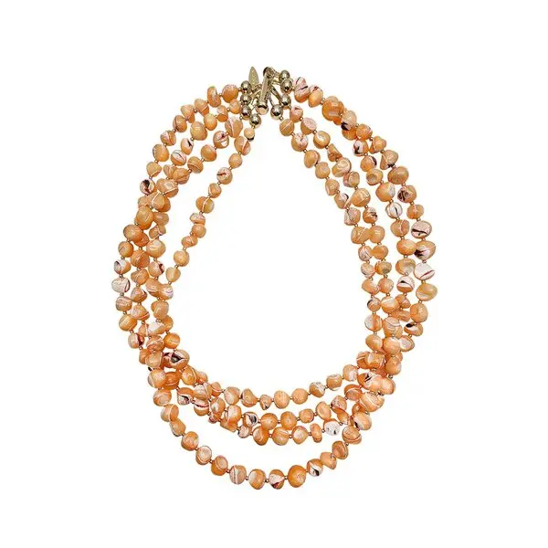 FARRA Natural Shell Multi-layered Necklace - Orange