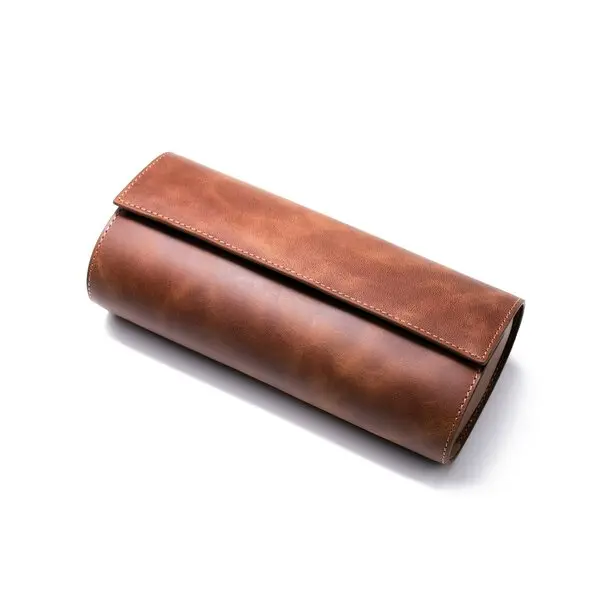 ROARCRAFT Leather Triple Watch Roll - Brown