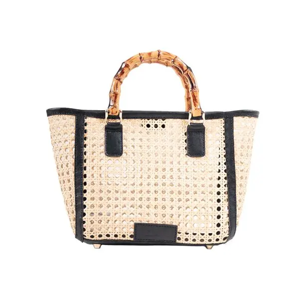JELAVU Bristol Medium Cane Tote - Black
