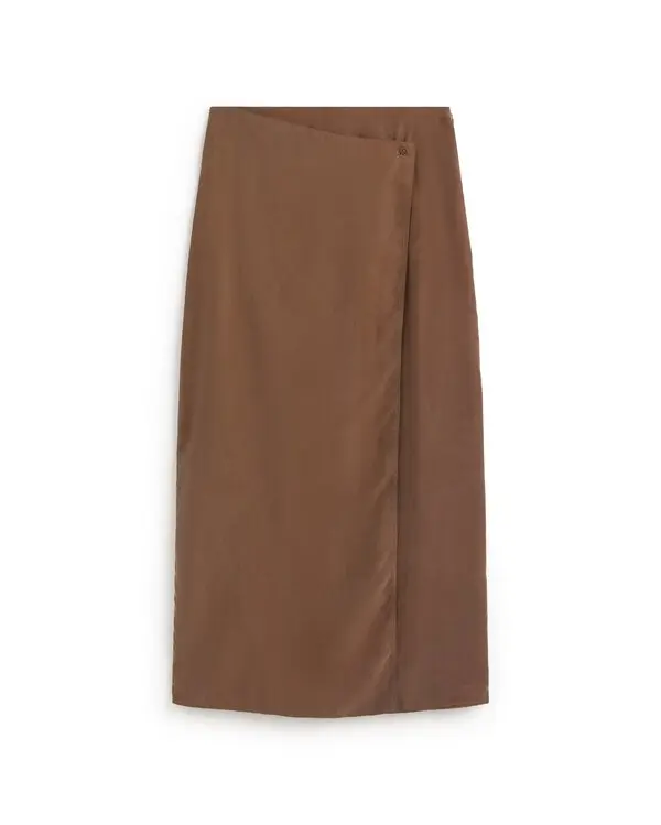 THINKING MU Selina Long Skirt - Brown