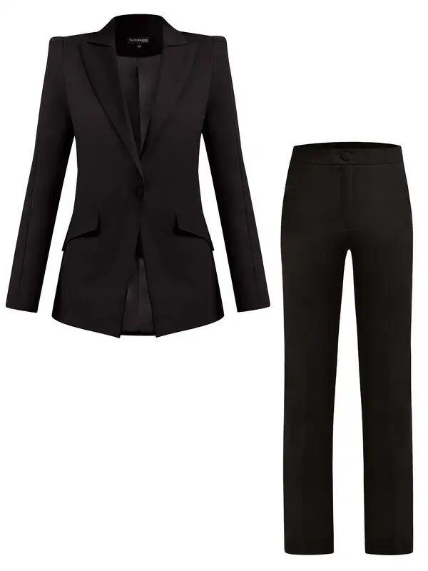 TIA DORRAINE Classic Tailored Suit - Black