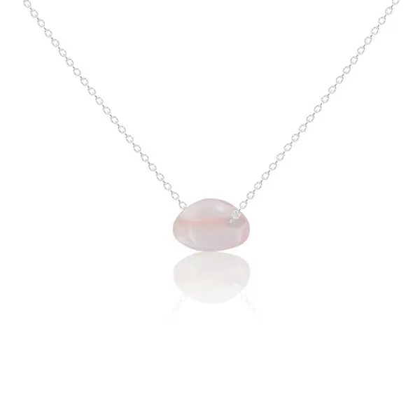 C. GRASSI Lucky Pebble Rose Quartz Necklace - Pink/silver