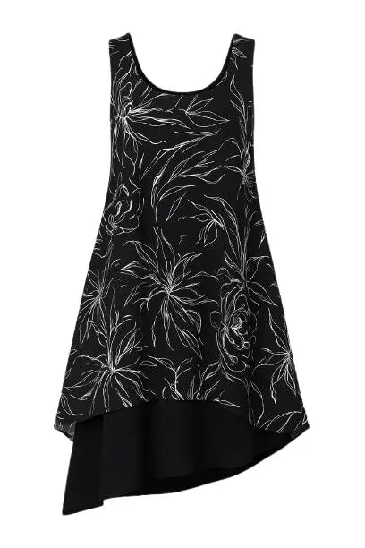CONQUISTA Sleeveless Layered A-line Dress