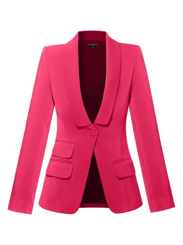 TIA DORRAINE Single-breasted Blazer In Stretch Crêpe - Pink