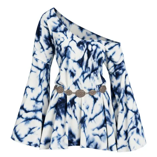 Sab Studio Elowyn Mini Dress With Belt - Black/blue