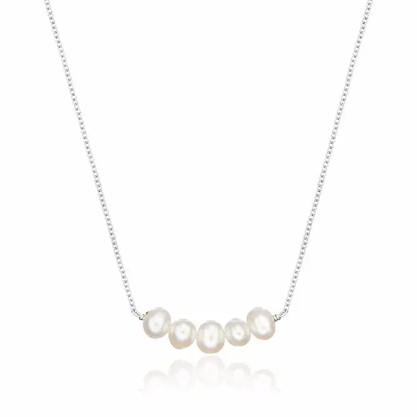 LILY & ROO Sterling Pearl Cluster Necklace - Silver