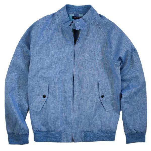 LORDS OF HARLECH Harry Zip-up Harrington Jacket - Blue