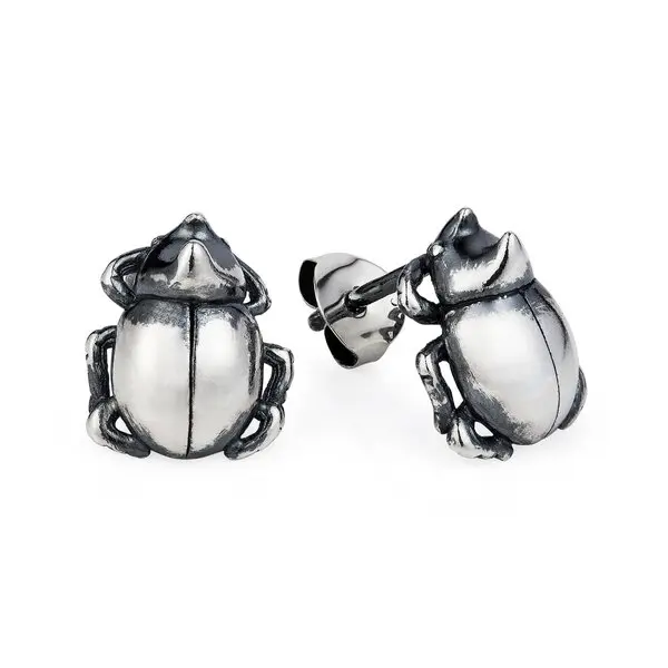 YASMIN EVERLEY JEWELLERY Little Rhino Beetle Stud Earrings - Silver