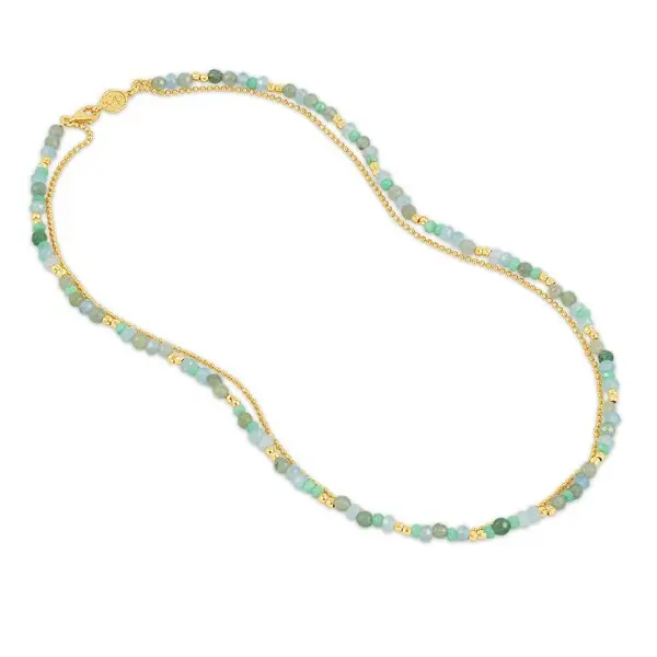 DOWER & HALL Mint Orissa Necklace In Gold Vermeil - Green/yellow
