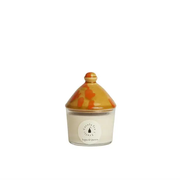 CAROLA FRA I TRULLI Trullino Candle With Oak Wood Scented Soy Wax Candle - Brown