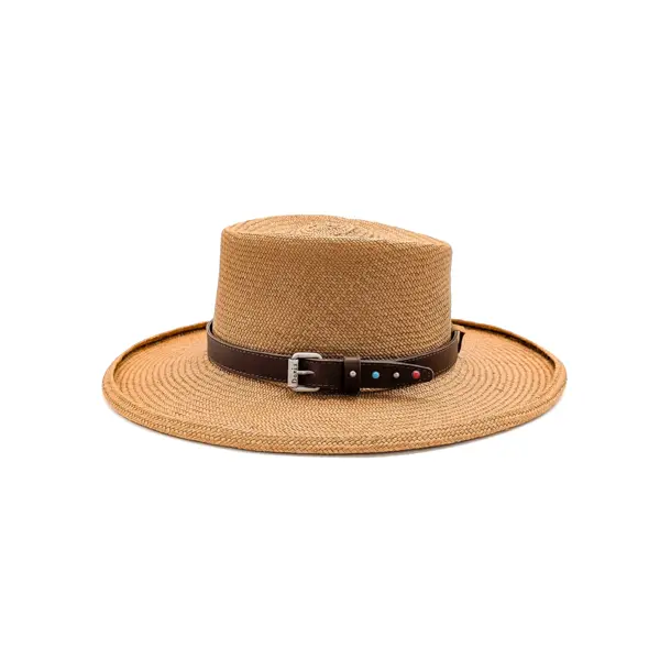 DORIA 1905 West Drop Panama Cuenca Hat - Brown