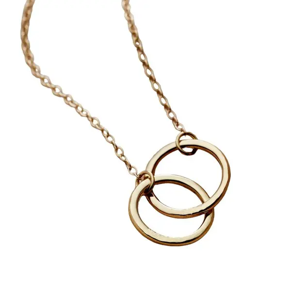 POSH TOTTY DESIGNS Medium Double Hoop Necklace - Gold