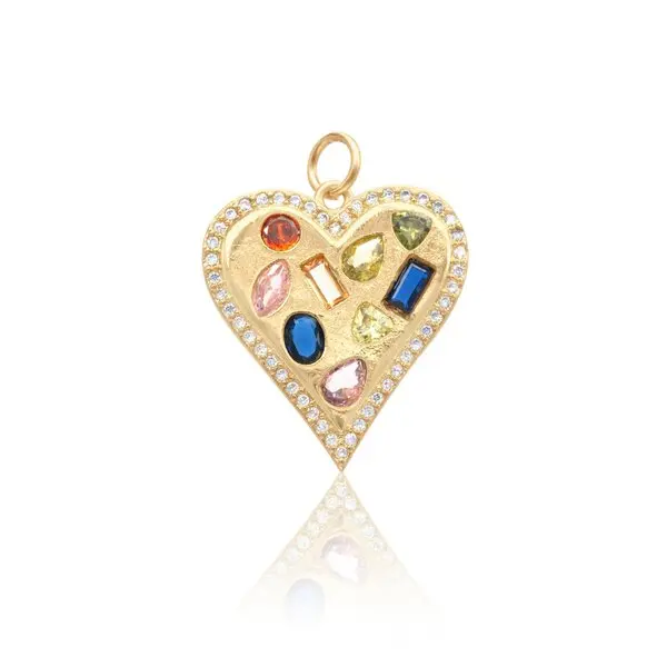 SHYMI Heart Charm With Cubic Zirconia - Gold
