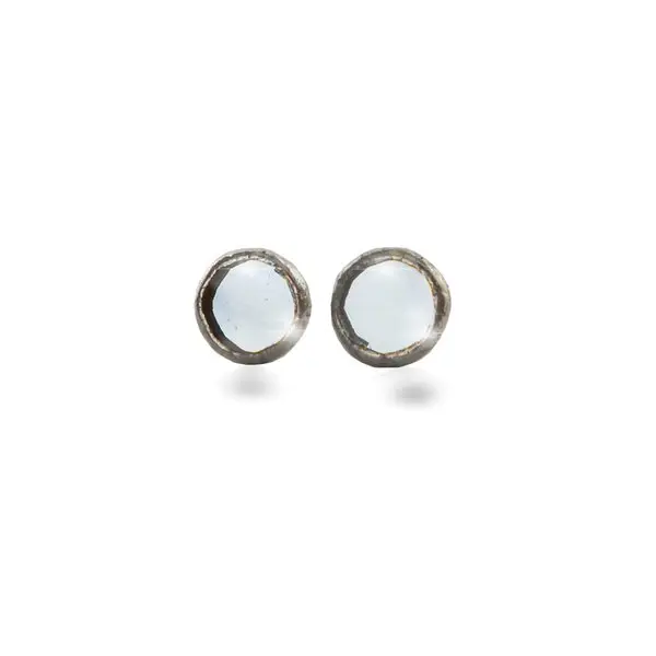 LAURA DAILI Moon Tiny Mirror Earrings - Silver
