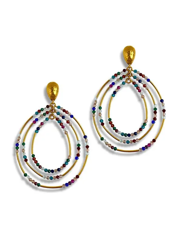 JAREDJAMIN Layered Teardrop Dangle Earrings - Yellow