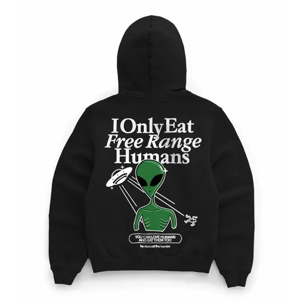 DONT EAT THE HOMIES Graphic Print Oversized Hoodie