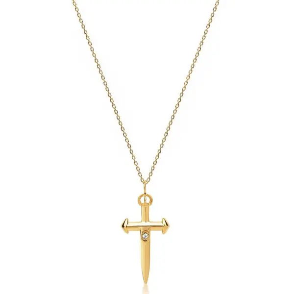 NIALAYA JEWELRY Skyfall Sword Pendant Necklace - Gold