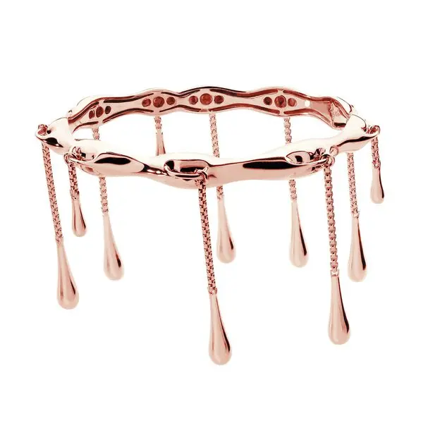 LUCY QUARTERMAINE Drop Bangle In Vermeil - Rose Gold