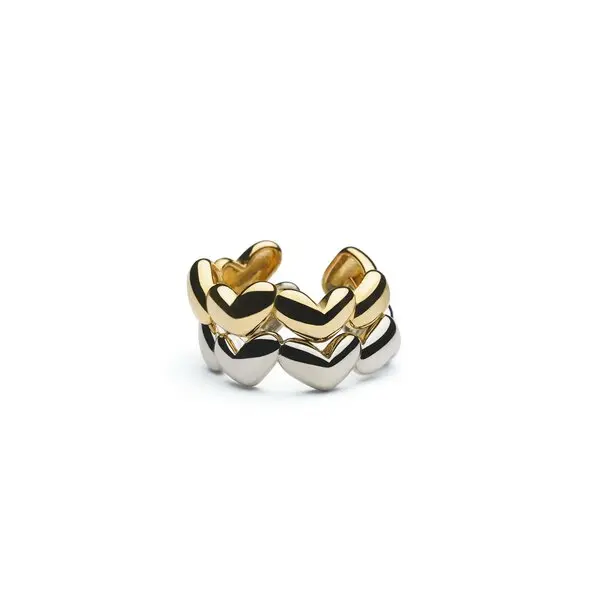 SHABELLA NYC Bold Heart Adjustable Ring - Silver