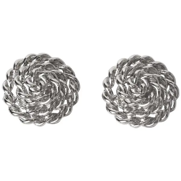 CARAMEL VINTAGE JEWELLERY Vintage Plated Edna Earrings - Silver