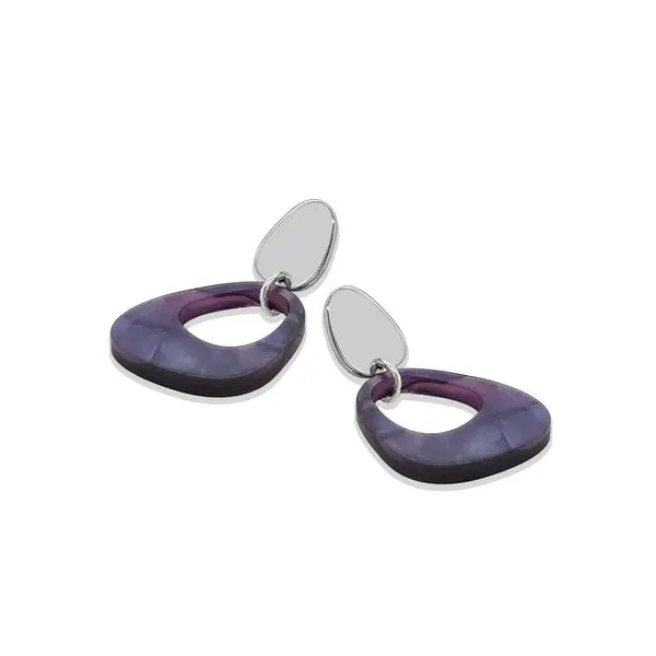 TOOLALLY Pebble Drop Amethyst Pearl Earrings - Purple