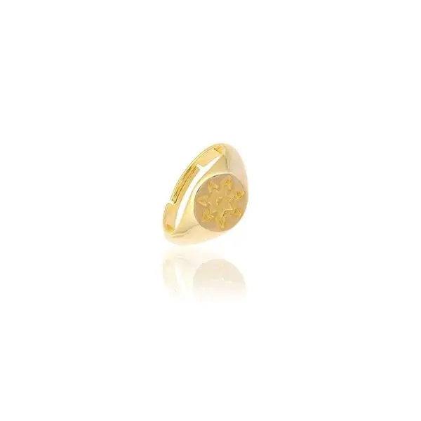 SPERO LONDON Star Sun Stackable Signet Ring - Gold