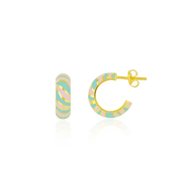 SPERO LONDON Enamel Rainbow Sterling Silver Earrings - Gold/blue/silver