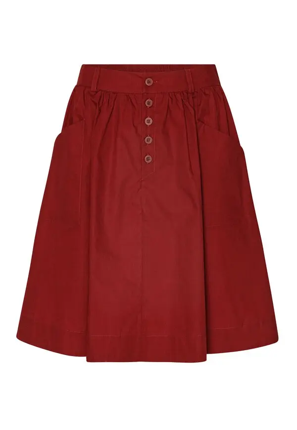 GROBUND A-line Skirt With Button Detail