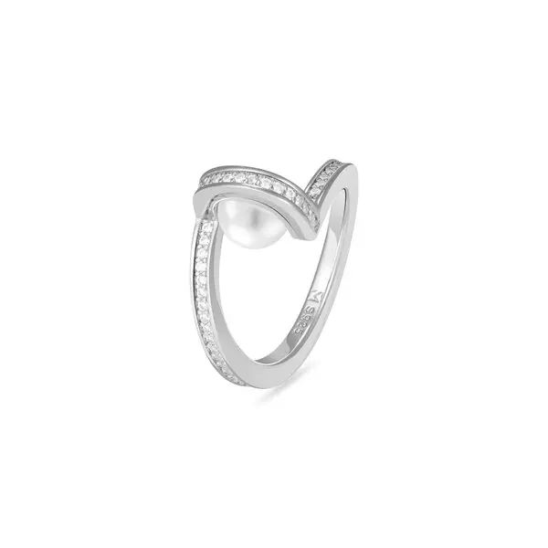 MEULIEN Pearl And Arc Ring - Silver