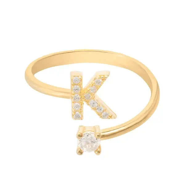 LATELITA Initial Ring - Gold/white