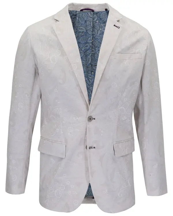 LORDS OF HARLECH Hadrian Paisley Tailored Blazer - White