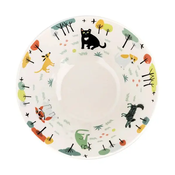 HANNAH TURNER Dog Serving Bowl - Green/orange