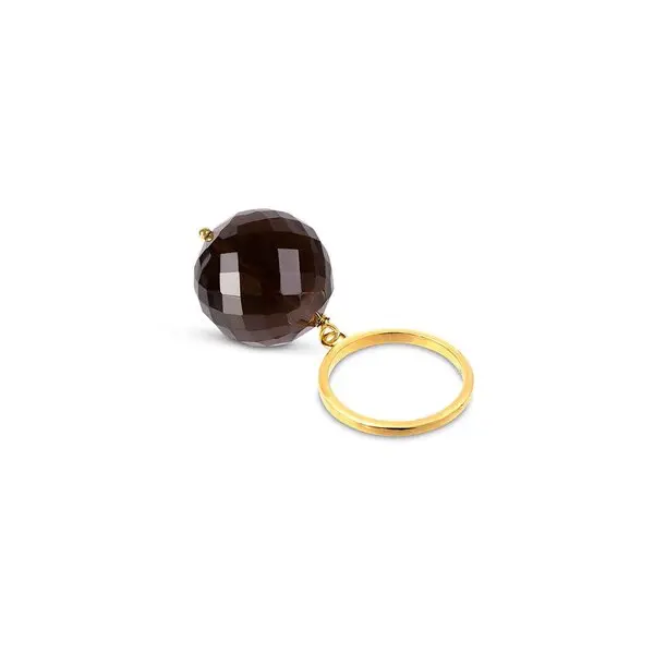 AMADEUS Bubble Smokey Quartz Vermeil Ring - Gold/brown