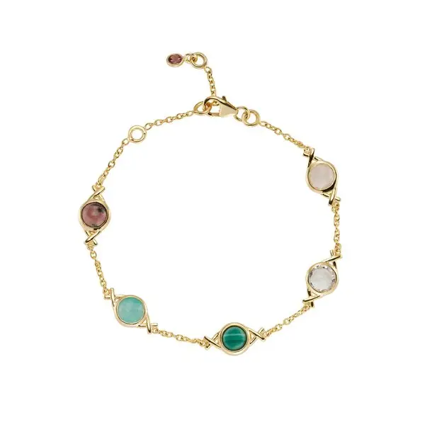 AUREE JEWELLERY Palma Love Gemstone Chain Bracelet - Gold