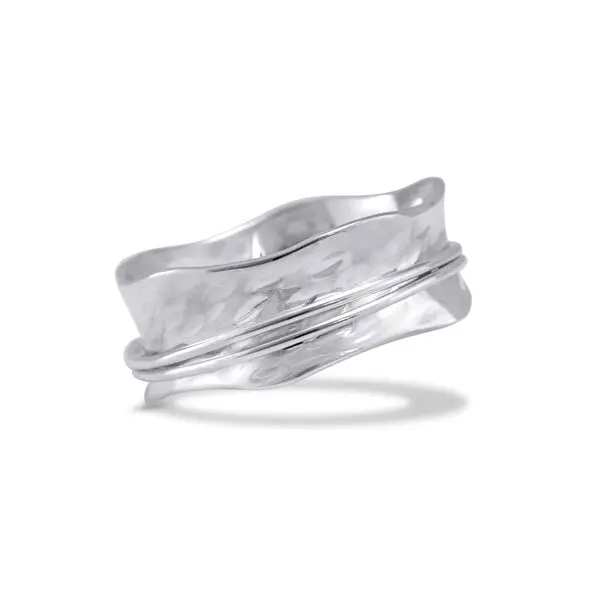 ISLA SILVER Handmade Textured Sterling Spinning Ring - Silver