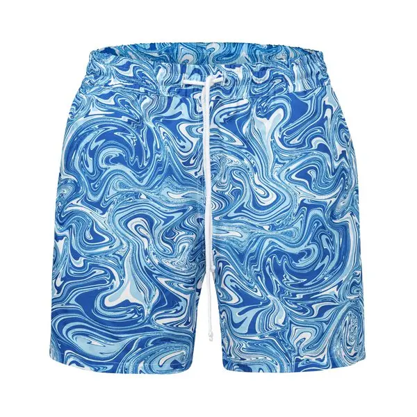 EKCENTRIK Printed Swim Shorts - Blue/white
