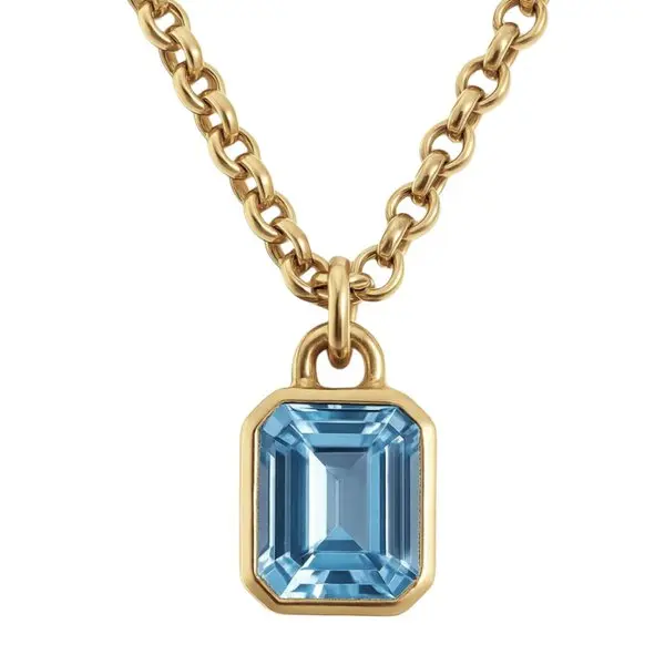 DAINTY LONDON Maxi Gold Topaz Astrid Necklace - Blue