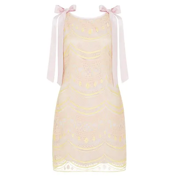 LISA THE LABEL Le Jardin Dahlia Shift Dress - Pink/yellow