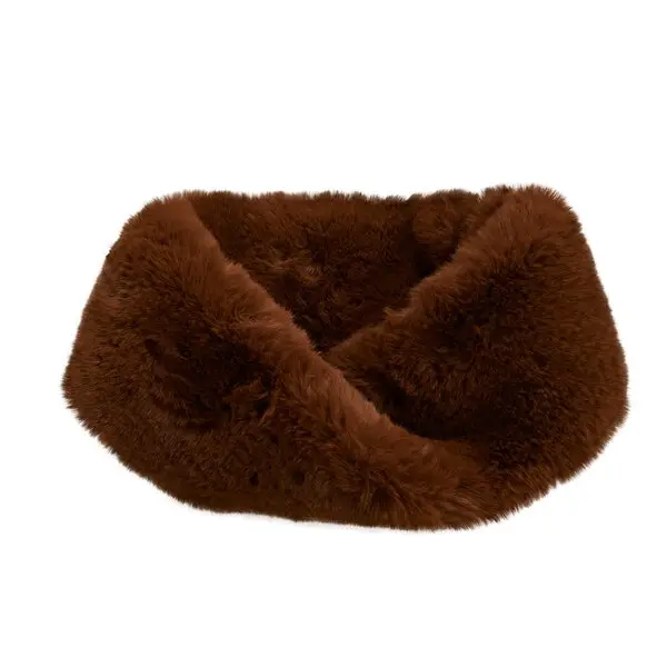 N'ONAT Alexa Faux Fur Collar Round Scarf & Cuff Set - Brown