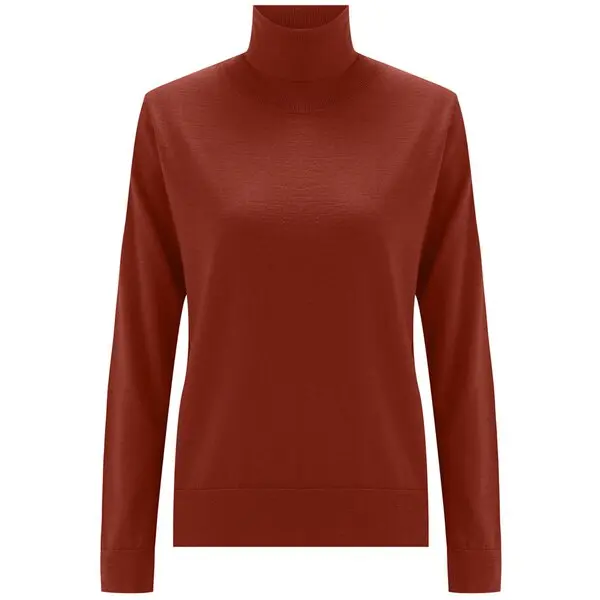 PERALUNA Valeria Fine Knit Turtleneck Pullover - Brown