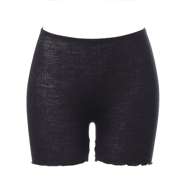 AROMATIQUE Ribbed Wool Shorts - Black