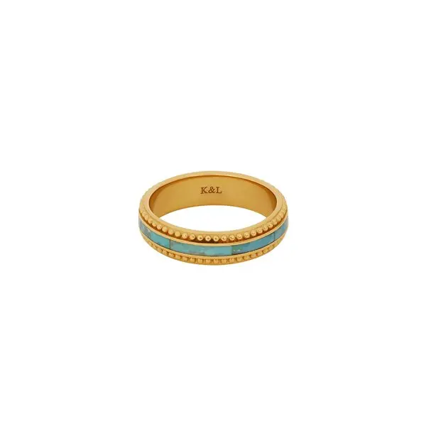 KARMA AND LUCK Brilliant Elegance Turquoise Ring - Blue/gold/green