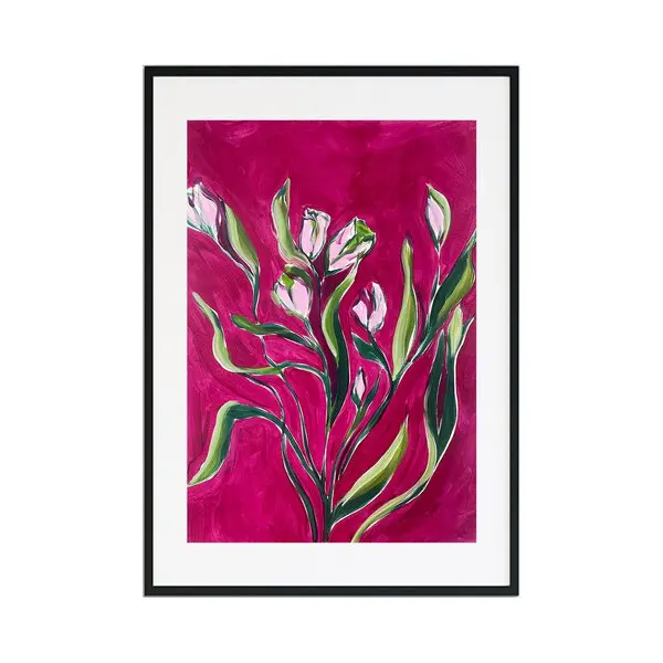 Jessica Slack Studio Love Blooms Abstract Floral Print - Red
